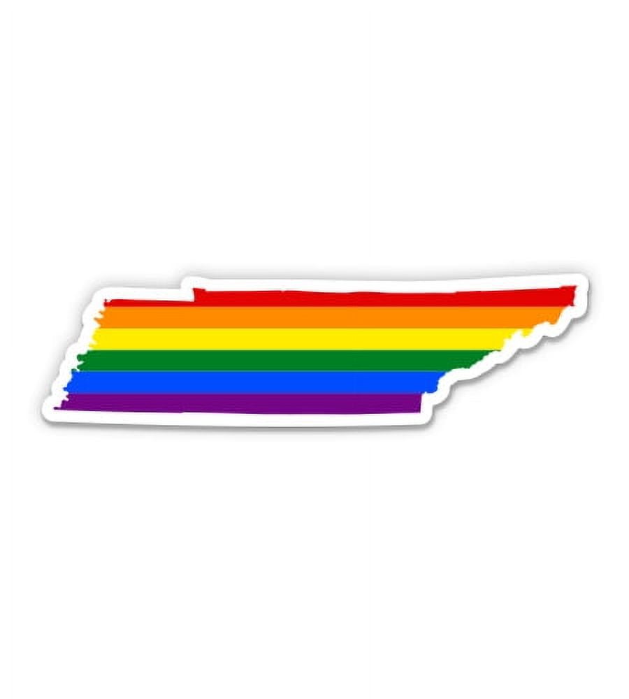 Tennessee Gay Flag State Shape Rainbow Pride LGBT - 12" Vinyl Sticker ...