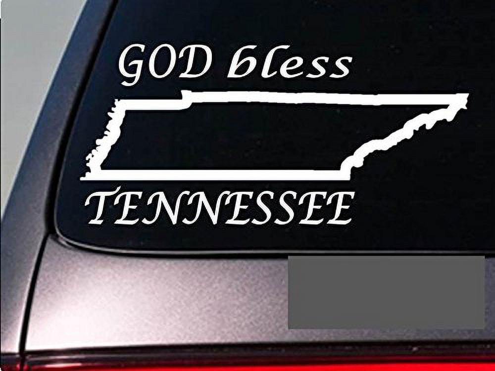 Tennessee God Bless 6" sticker *E741* state outline home map decal ...