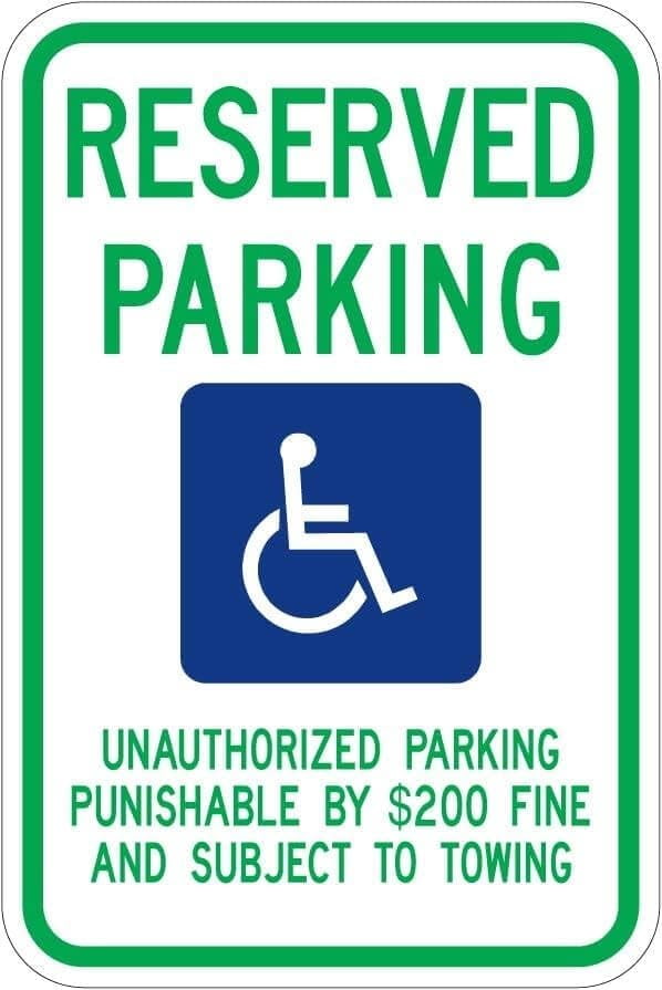 Tennessee Handicap Parking Sign Parking Signs Metal Sign Tin Sign 12x16 ...