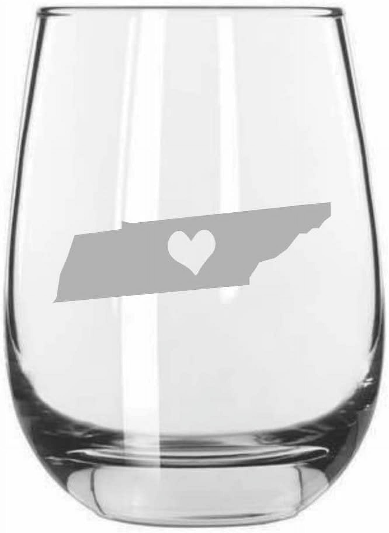 Tennessee Heart States Etched 15.25oz Libbey Stemless Wine Glass ...