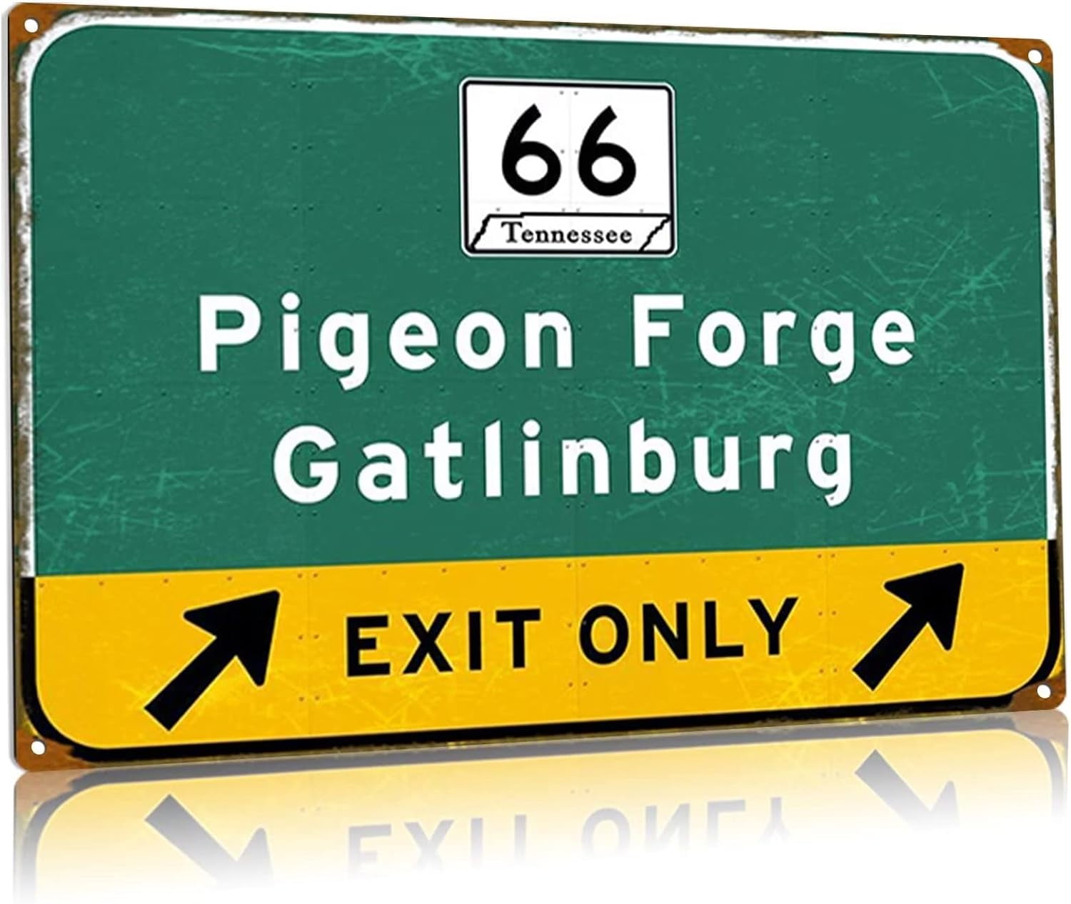 Tennessee Interstate Metal Sign Pigeon Forge Gatlinburg Exit Only Iron ...