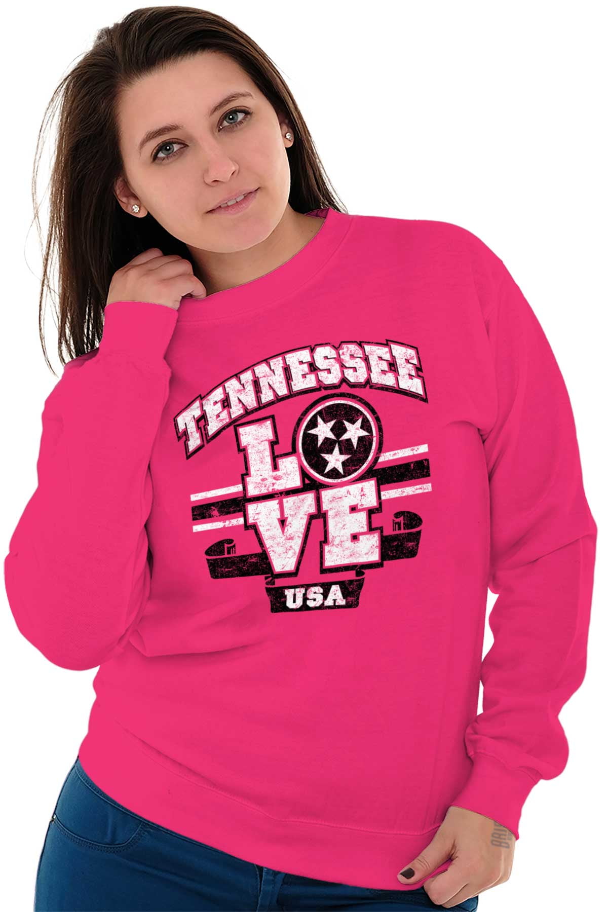 Tennessee Love TN Pride State Flag Women Crewneck Sweatshirt Brisco ...