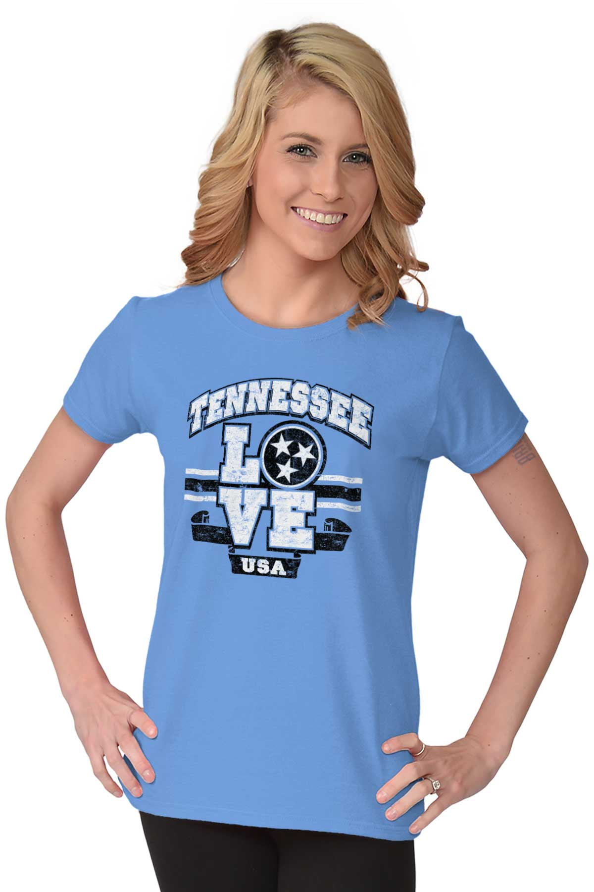 Tennessee Love TN Pride State Flag Women's T Shirt Ladies Tee Brisco ...