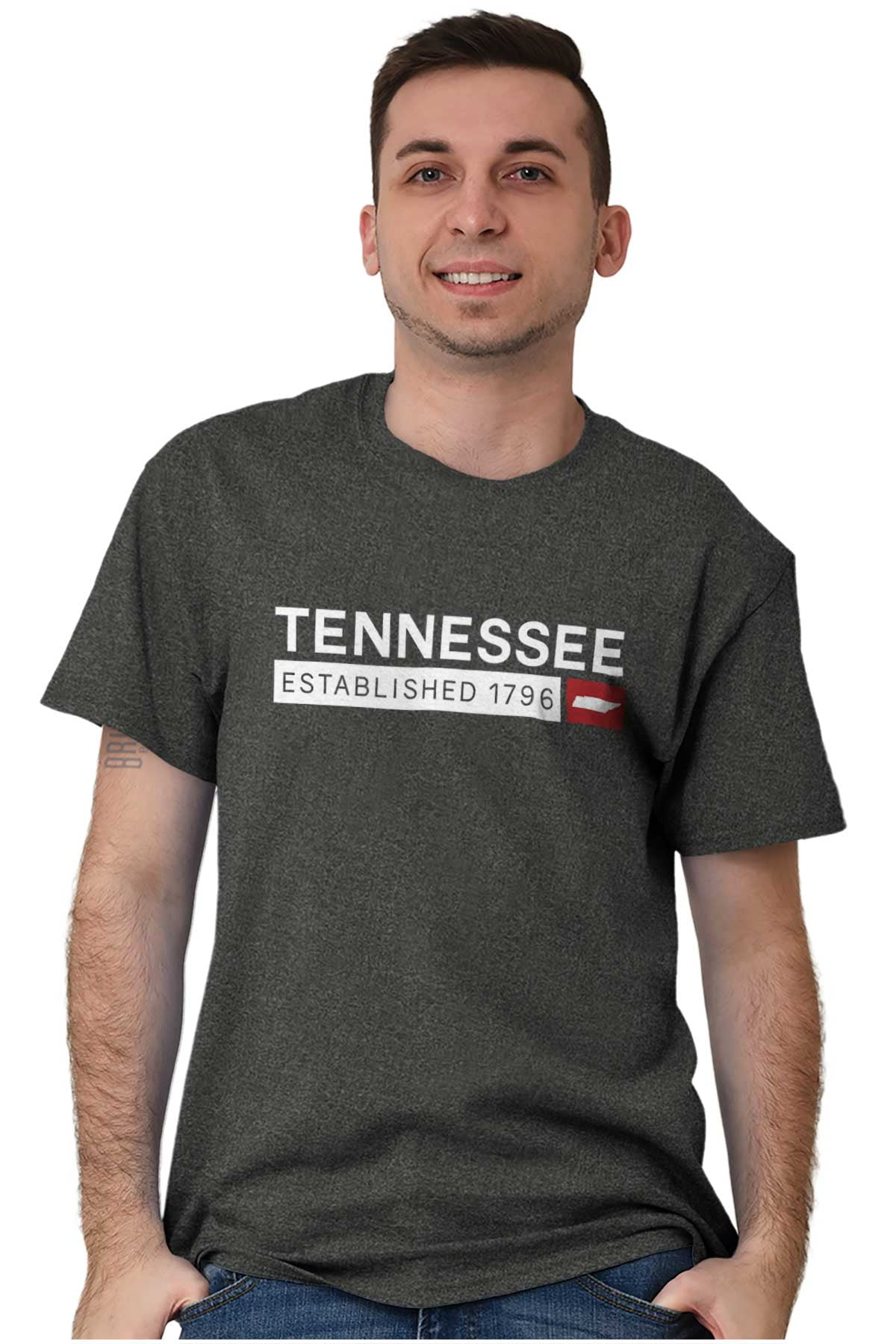 Tennessee Map State Shape Established Men's Graphic T Shirt Tees Brisco ...