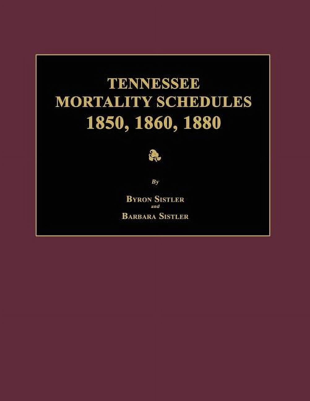 Tennessee Mortality Schedules 1850, 1860, 1880 (Paperback) - Walmart ...