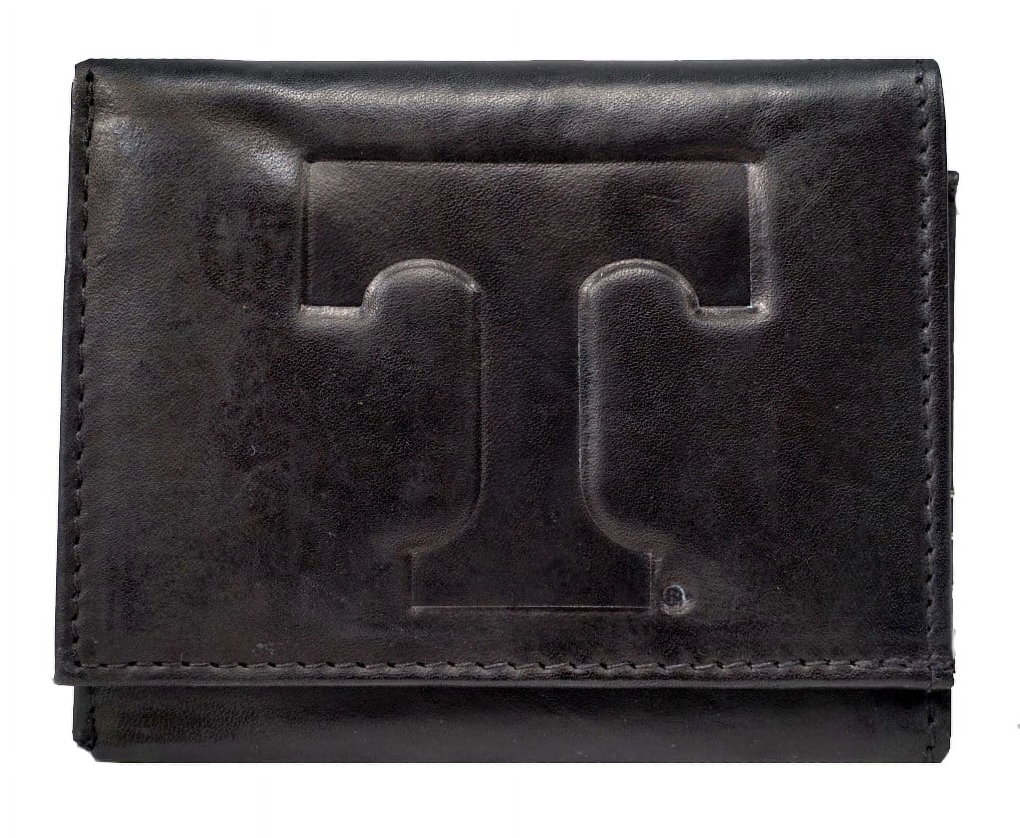 Tennessee NCAA Volunteers Distressed Look Embossed Logo Black Leather ...
