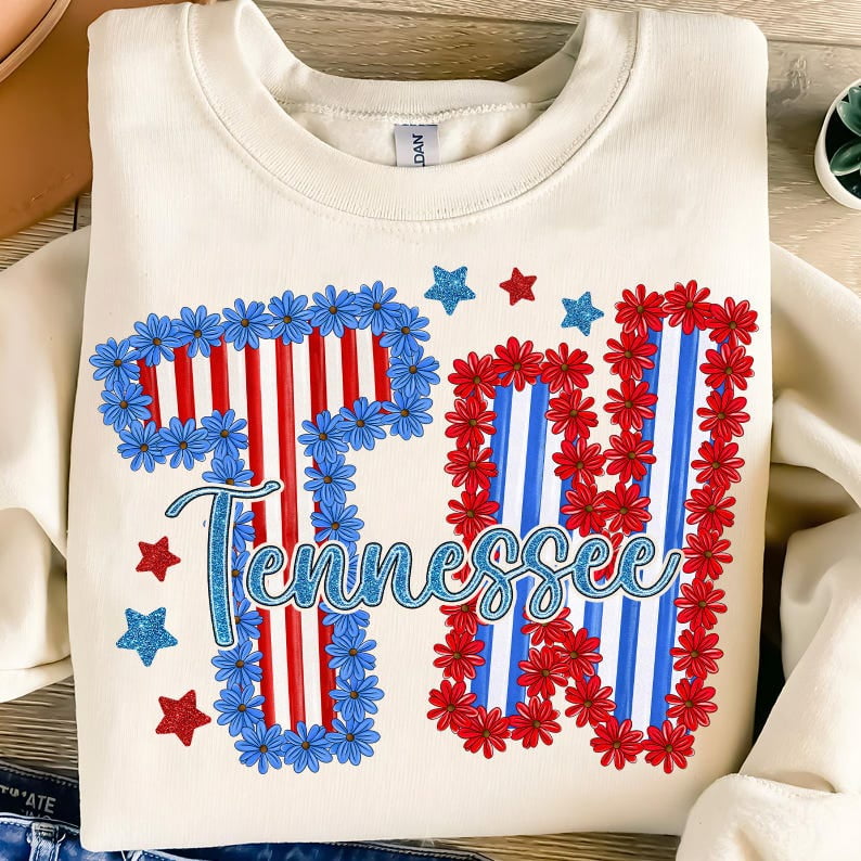 Tennessee Red White and Blue Sweatshirt – Patriotic State Crewneck with ...