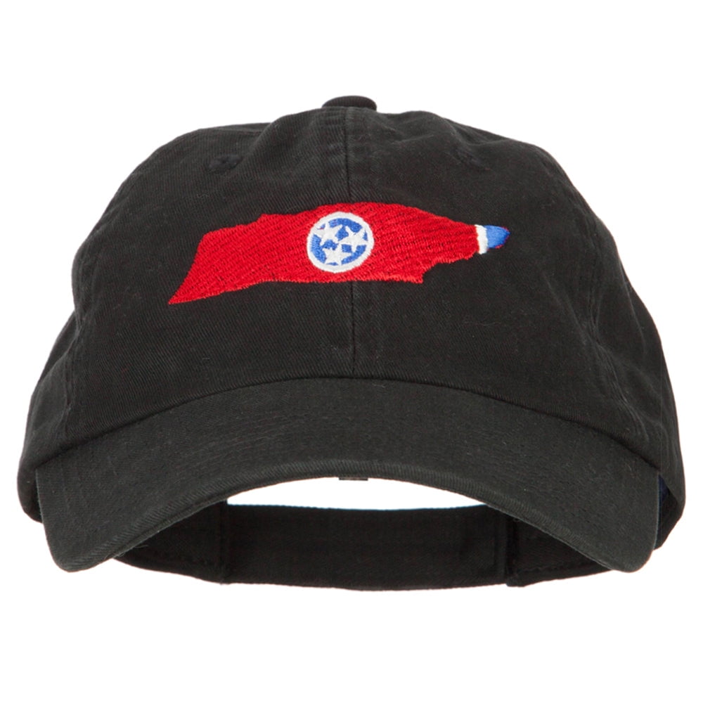 Tennessee State Flag Map Embroidered Low Profile Cotton Cap - Black ...