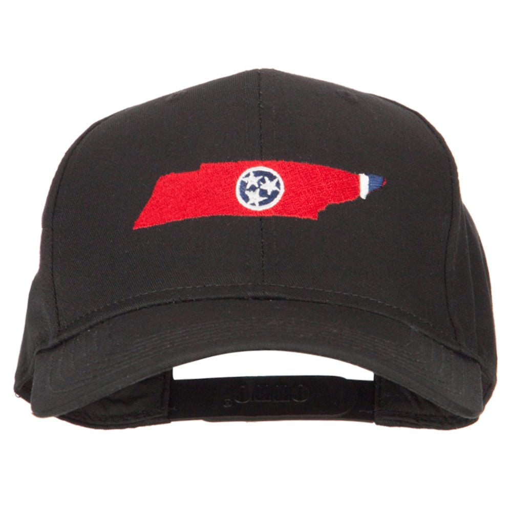 Tennessee State Flag Map Embroidered Solid Cotton Pro Cap - Black OSFM ...