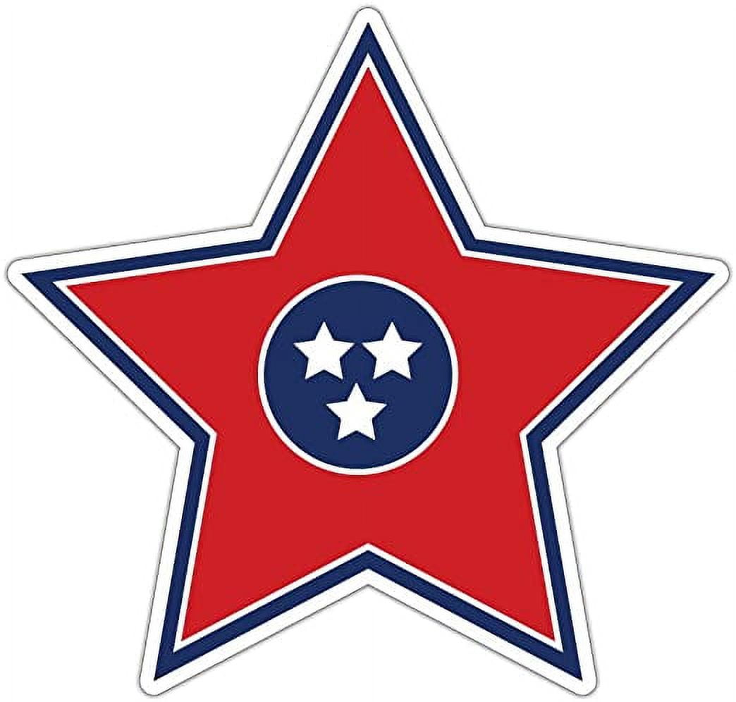 Tennessee State Flag Star Shaped 3M Vinyl Decal Bumper Sticker 5x5 ...