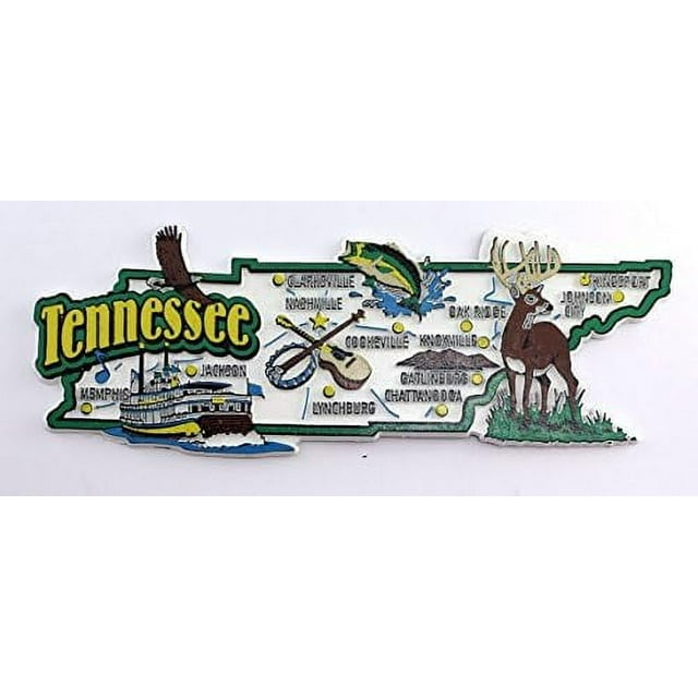 Tennessee State Map And Landmarks Collage Fridge Souvenir Collectible ...
