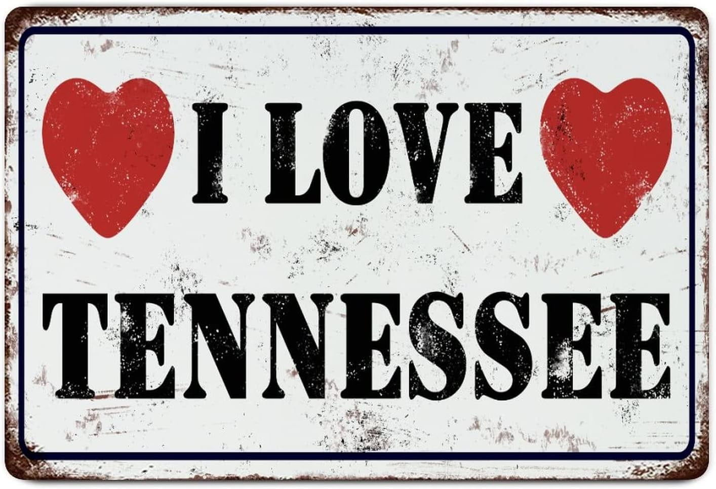 Tennessee State Metal Sign I LOVE Tennessee Retro Decorative Tin Signs ...