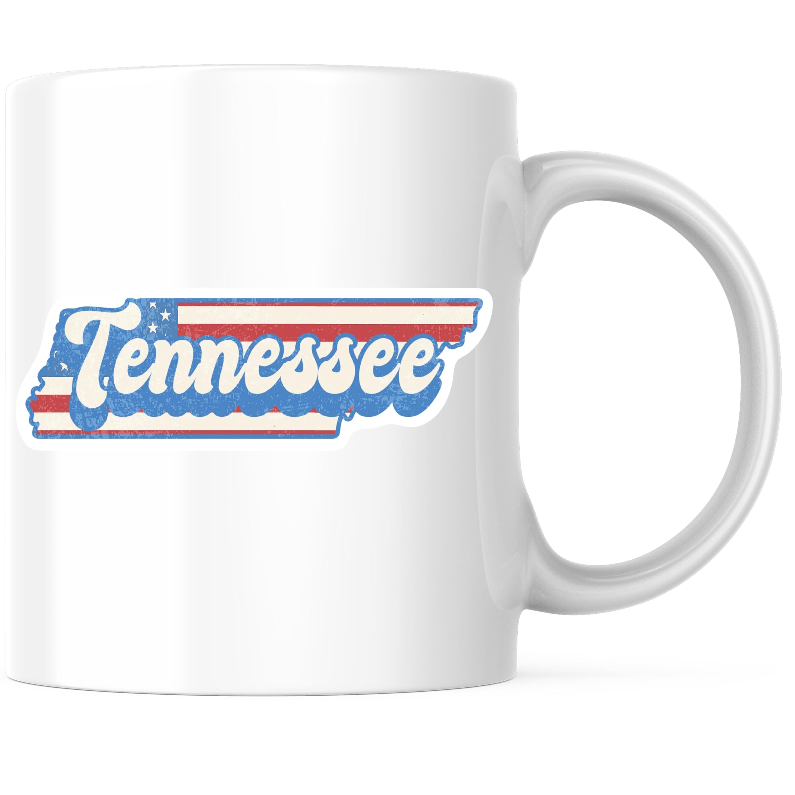 Tennessee State Outline Coffee Mug - TN State Shape with USA Flag - 11 ...