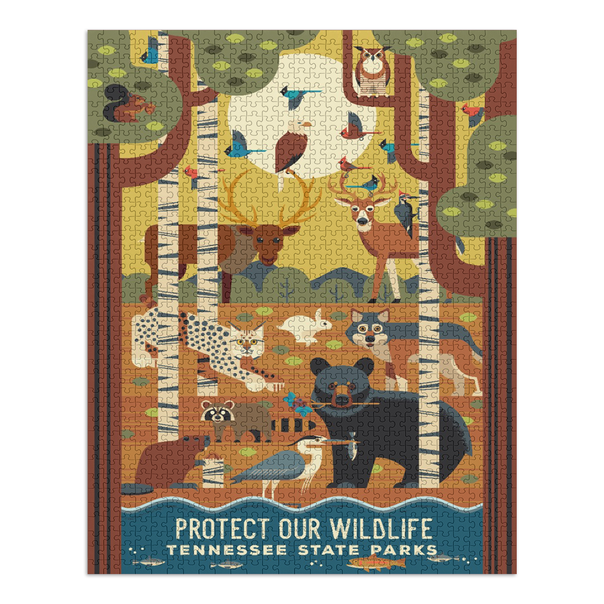 Tennessee State Parks, Forest Animals, Geometric (1000 Piece Puzzle ...