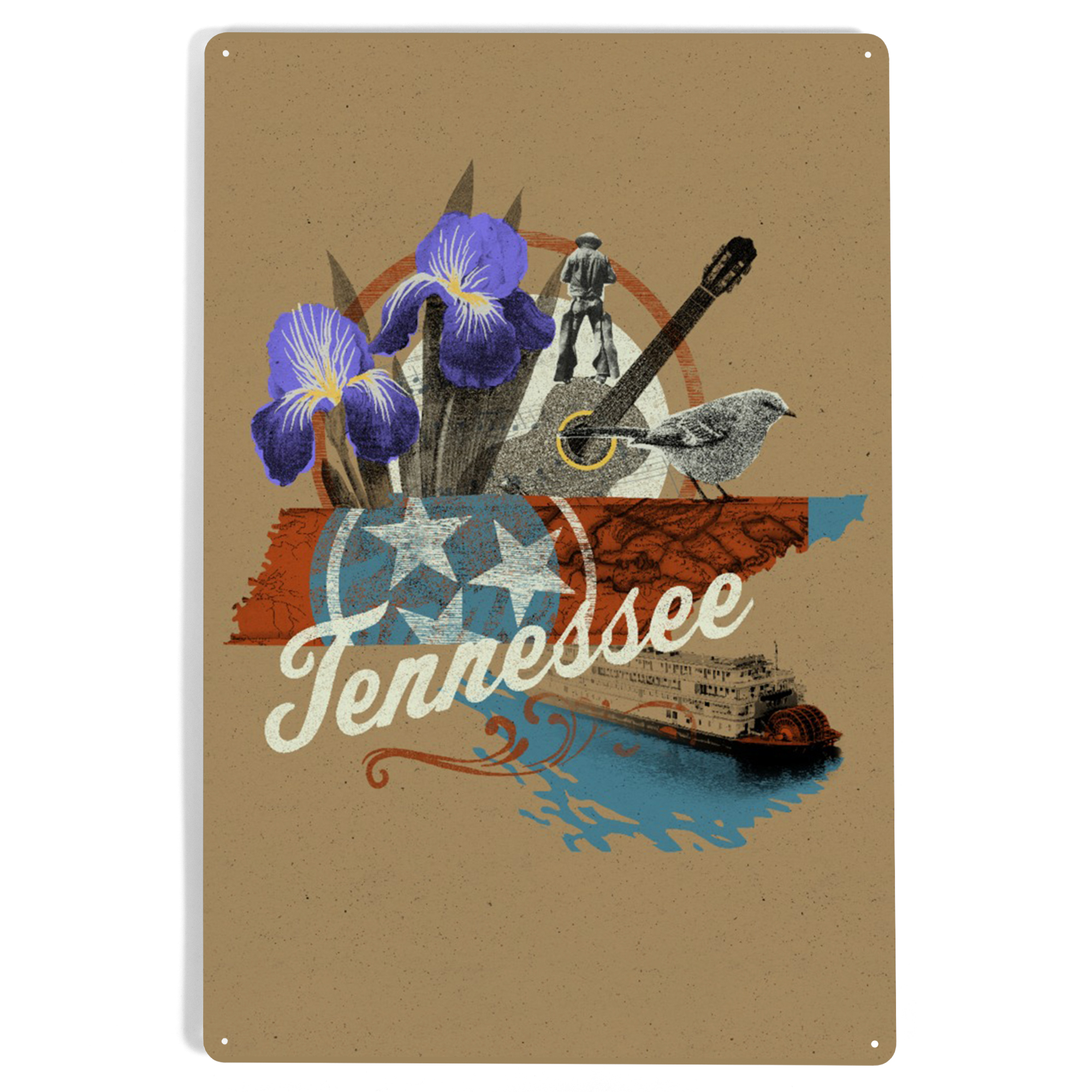 Tennessee, State Photomontage, State Series (12x18 Aluminum Art, Indoor ...