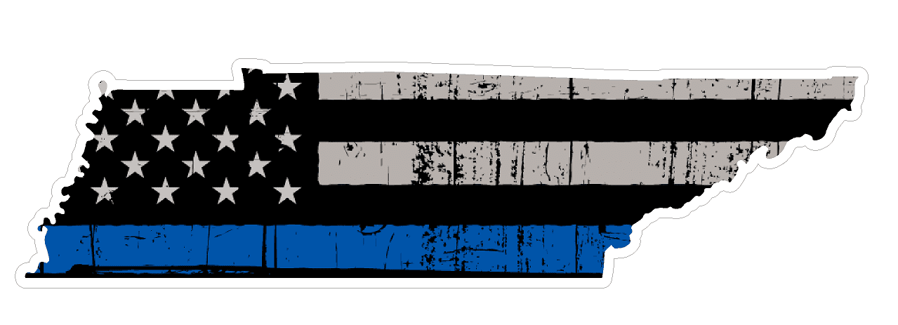 Tennessee State (V43) Thin Blue Line Vinyl Decal Sticker Car/Truck ...
