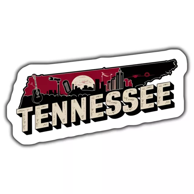 Tennessee Sticker, Skyline Decal, Vintage State Art, Music City Sticker ...