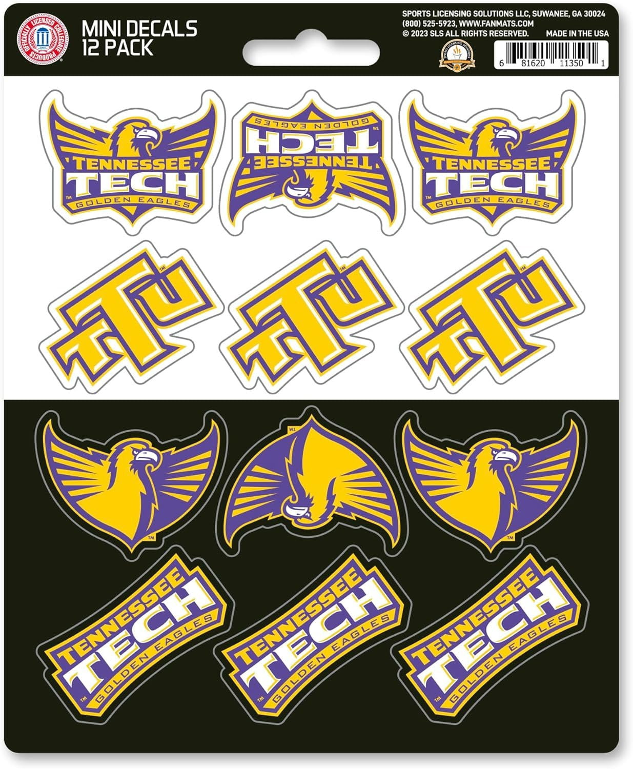 Tennessee Tech University Golden Eagles 12-Piece Mini Decal Sticker Set ...