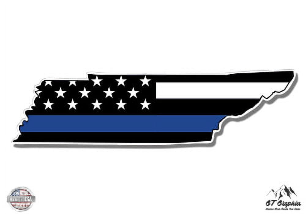 Tennessee Thin Blue Line Support Police - 8" Vinyl Sticker - For Car ...