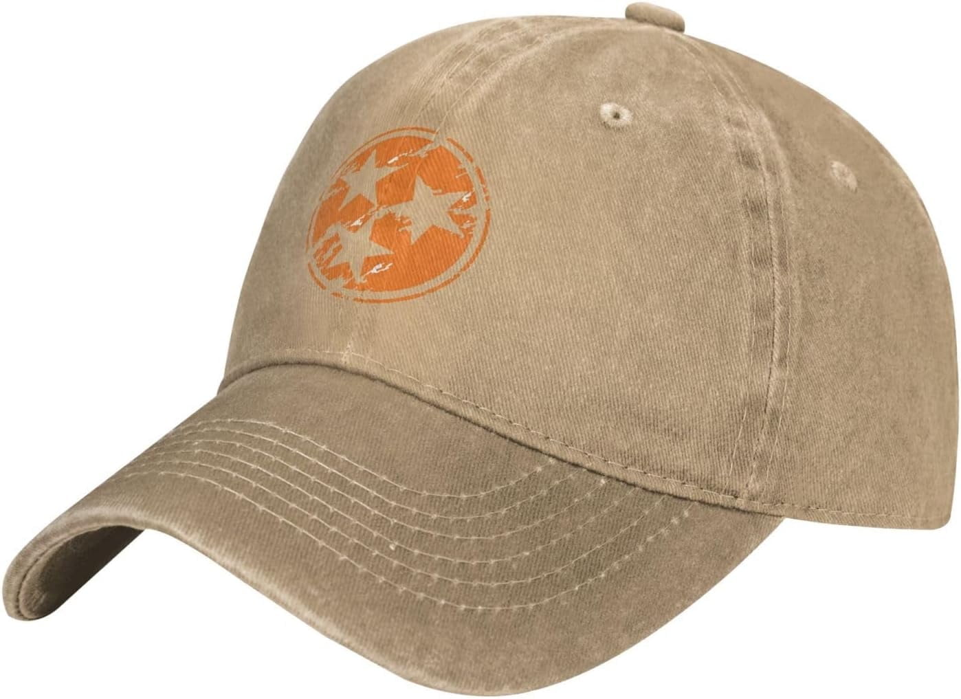 Tennessee Tri-Star Unisex Denim Baseball Cap, Adjustable Fit Stylish ...