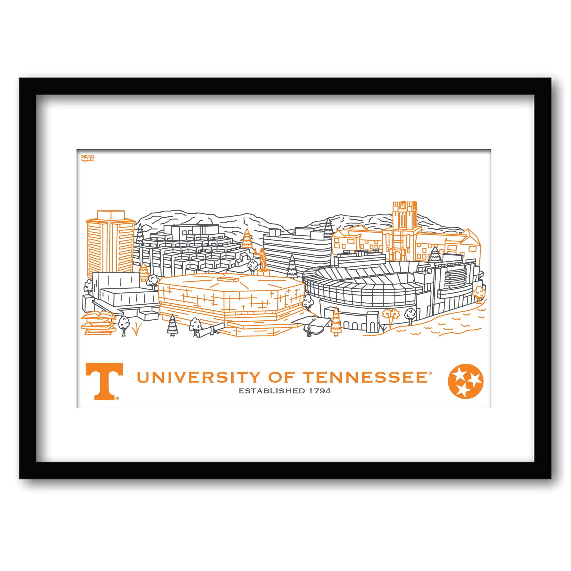 Tennessee Volunteers 11" x 14" Framed Campus Wall Art Collage - Walmart.com