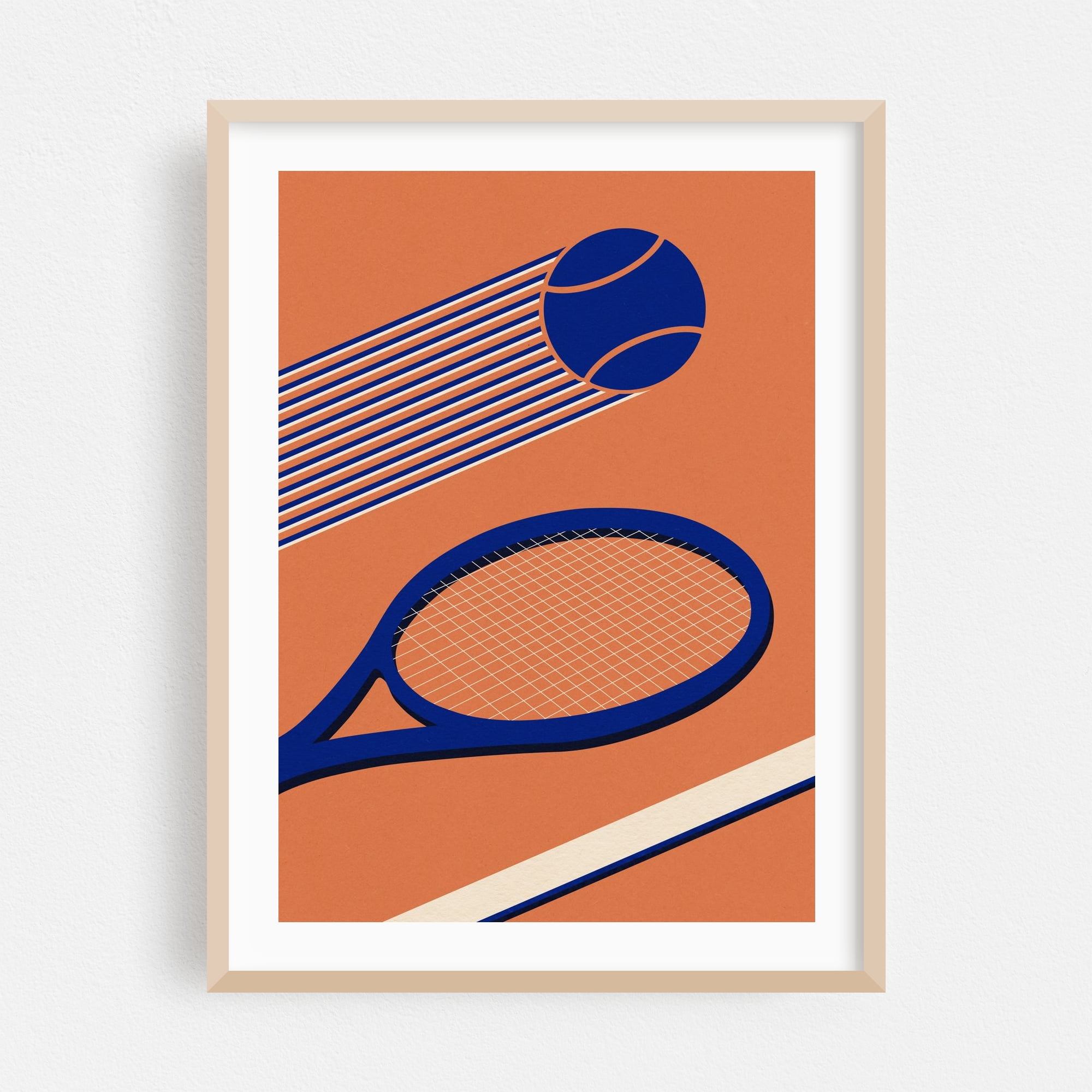 Tennis 80s - Illustration Tennis Minimalist Modern Art Geometric Retro ...