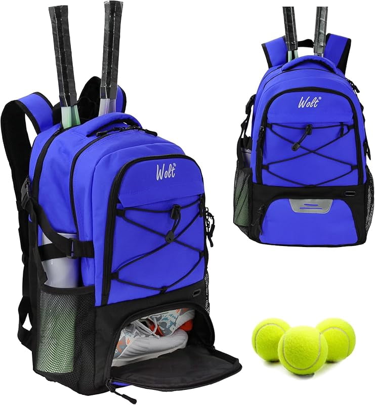 Tennis Bag - Large Tennis Racket Backpack for Men & Women - Ventilated ...