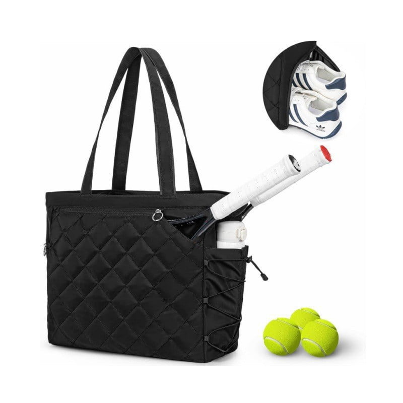 Tennis Bag, Quilted Tennis Sling Crossbody Backpack, Water Resistant ...