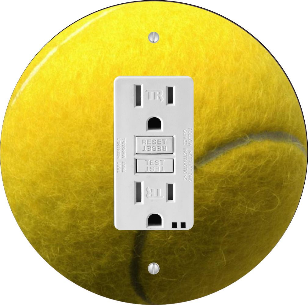Tennis Ball Design - Round Light Switch Plate Cover - GFI - Walmart.com