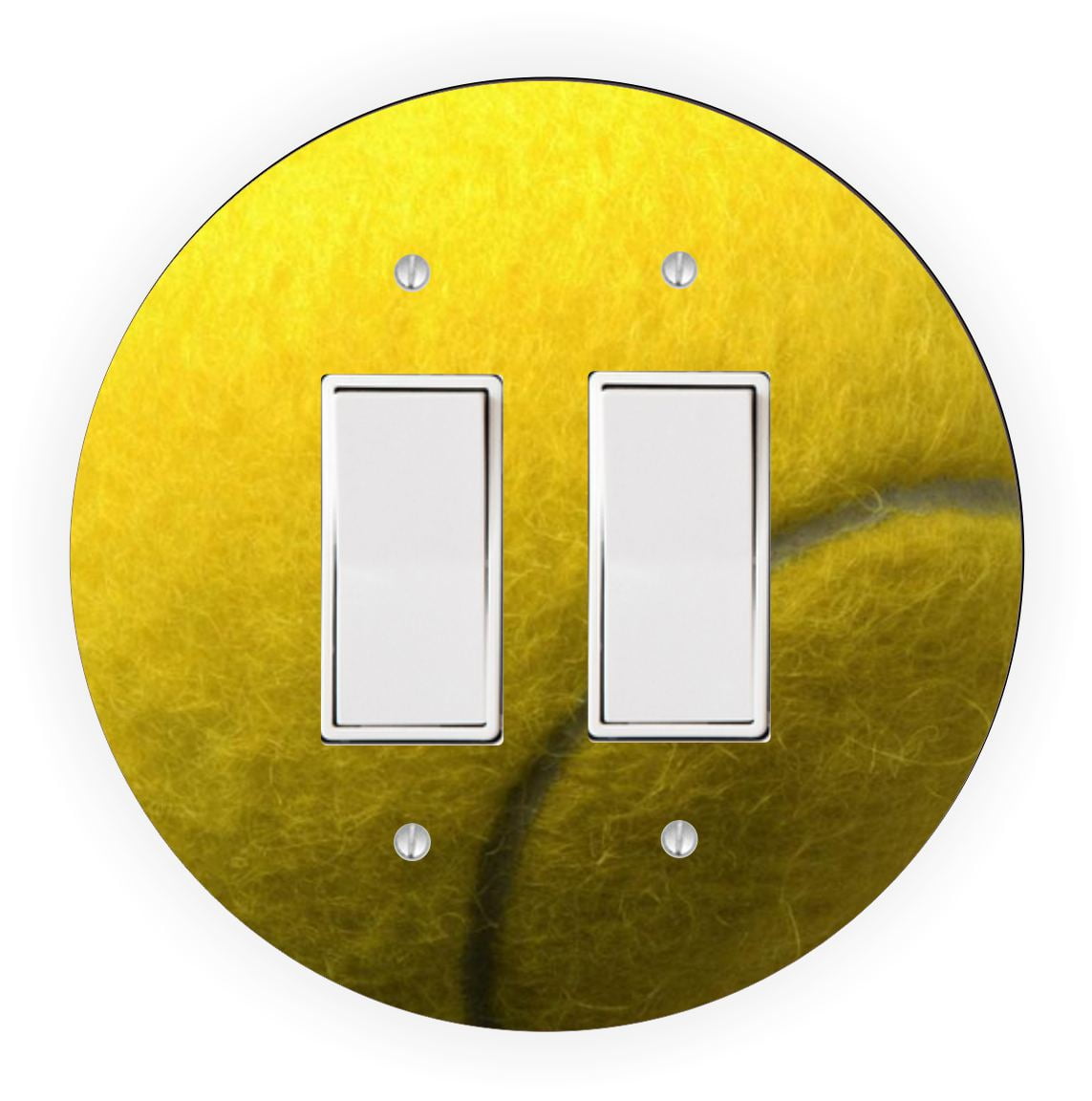 Tennis Ball Design - Round Light Switch Plate Cover - Single Rocker ...