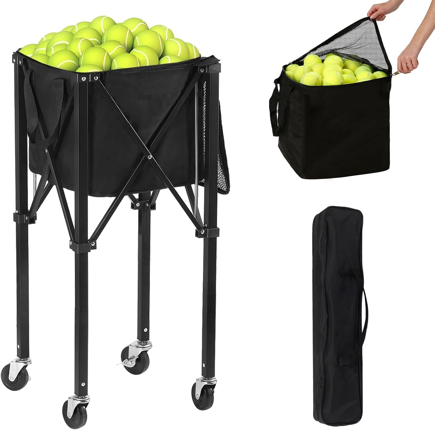 Tennis Ball Hopper Pickleball Removable Waterproof Basket with Carry ...