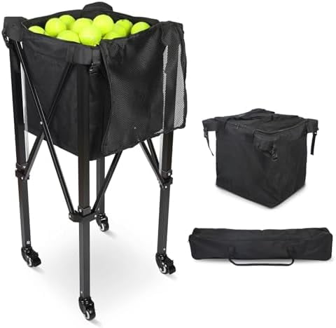 Tennis Ball Hopper with Wheels,150 Tennis Balls Capacity Tennis Ball ...