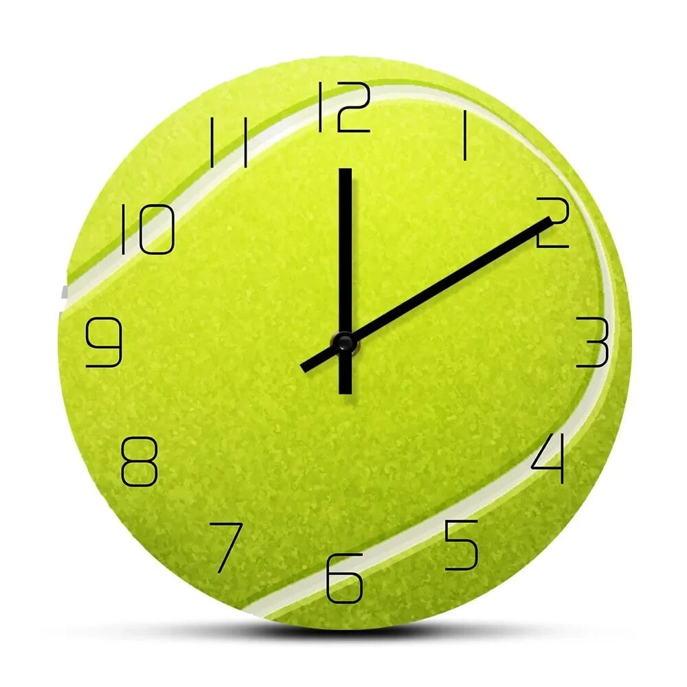 Tennis Ball Printed Wall Clock For Bedroom Tennis Court Sign Sports ...