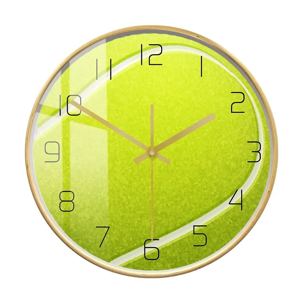 Tennis Ball Printed Wall Clock For Bedroom Tennis Court Sign Sports ...