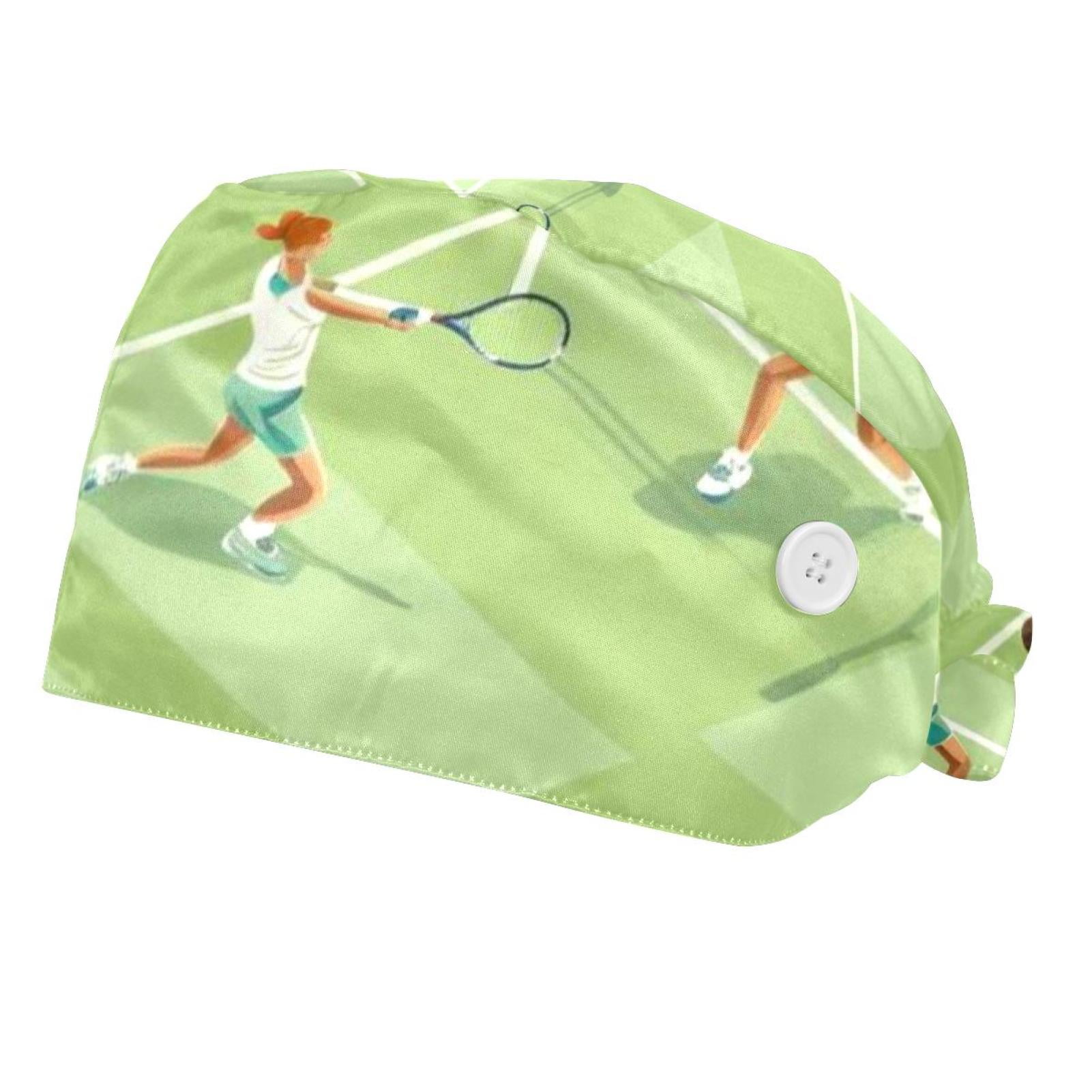 Tennis Ball Working Cap with Button, Cotton Working Hat Sweatband for ...