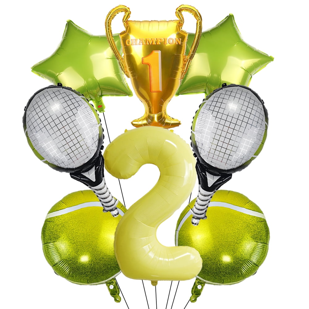 Tennis Balloon Gold Medal Cup Balloon Yellow Number 2 Foil Balloon ...