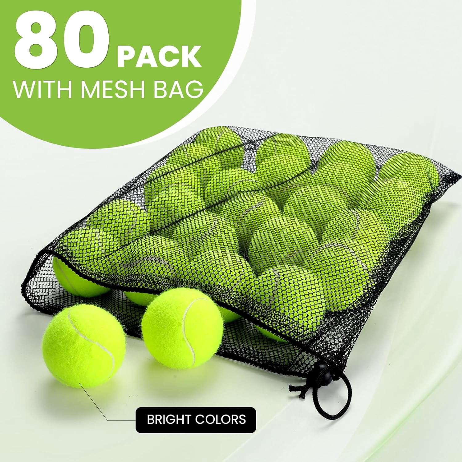 Tennis Balls, 80 Pack Bulk Tennis Balls Pressureless Tennis Ball with ...