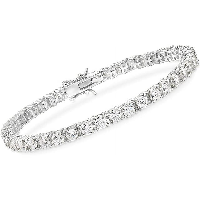 Solid 925 Sterling Silver Tennis Bracelet with Jewelry Set Round Cut CZ - Walmart.com