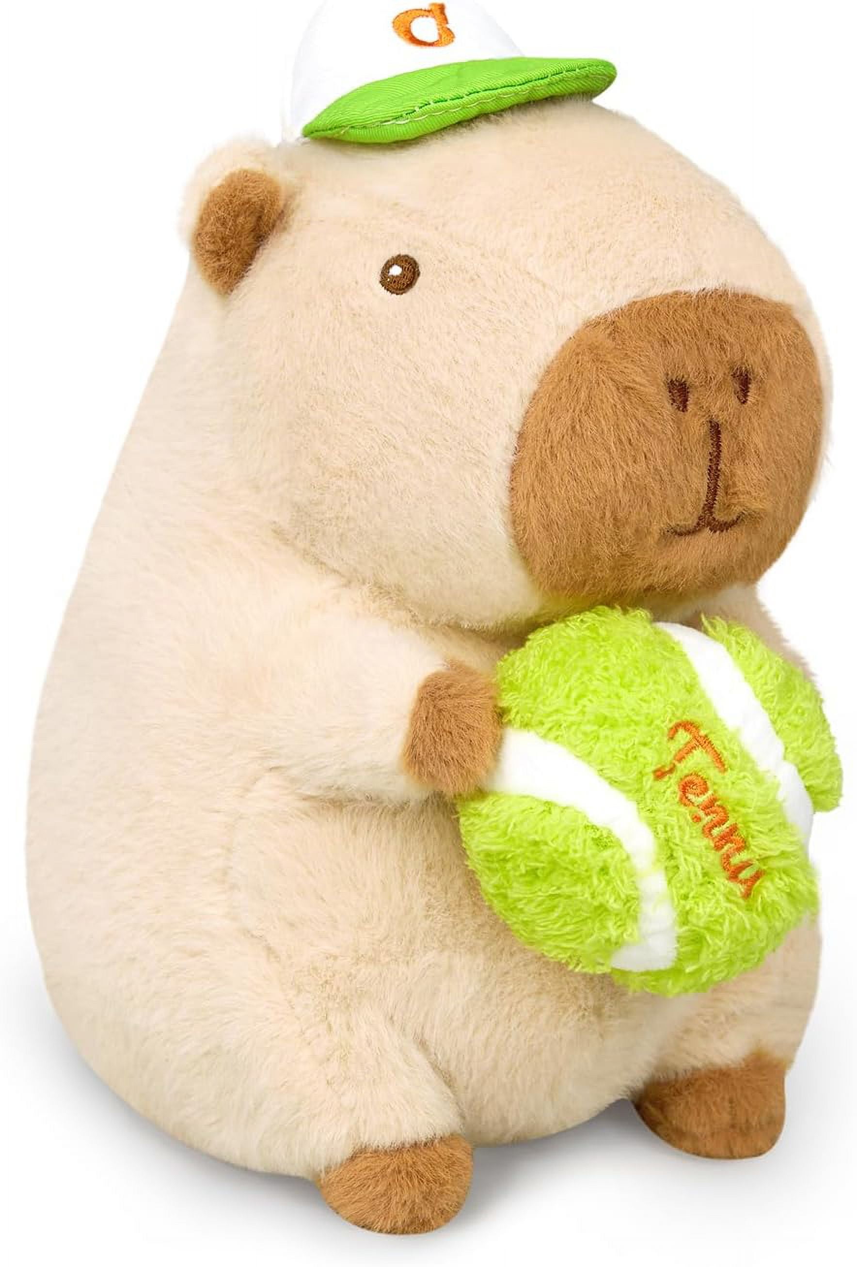 Tennis Capybara Plush Sports Pulling Stuffed Animal Capibara Plushies Toys Gifts for Kids Beige ...