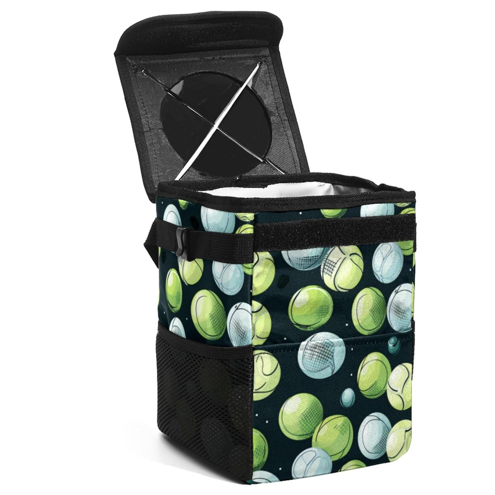Tennis Car Trash Can Mini Trash Can, Foldable with Lid, Leak-Proof ...
