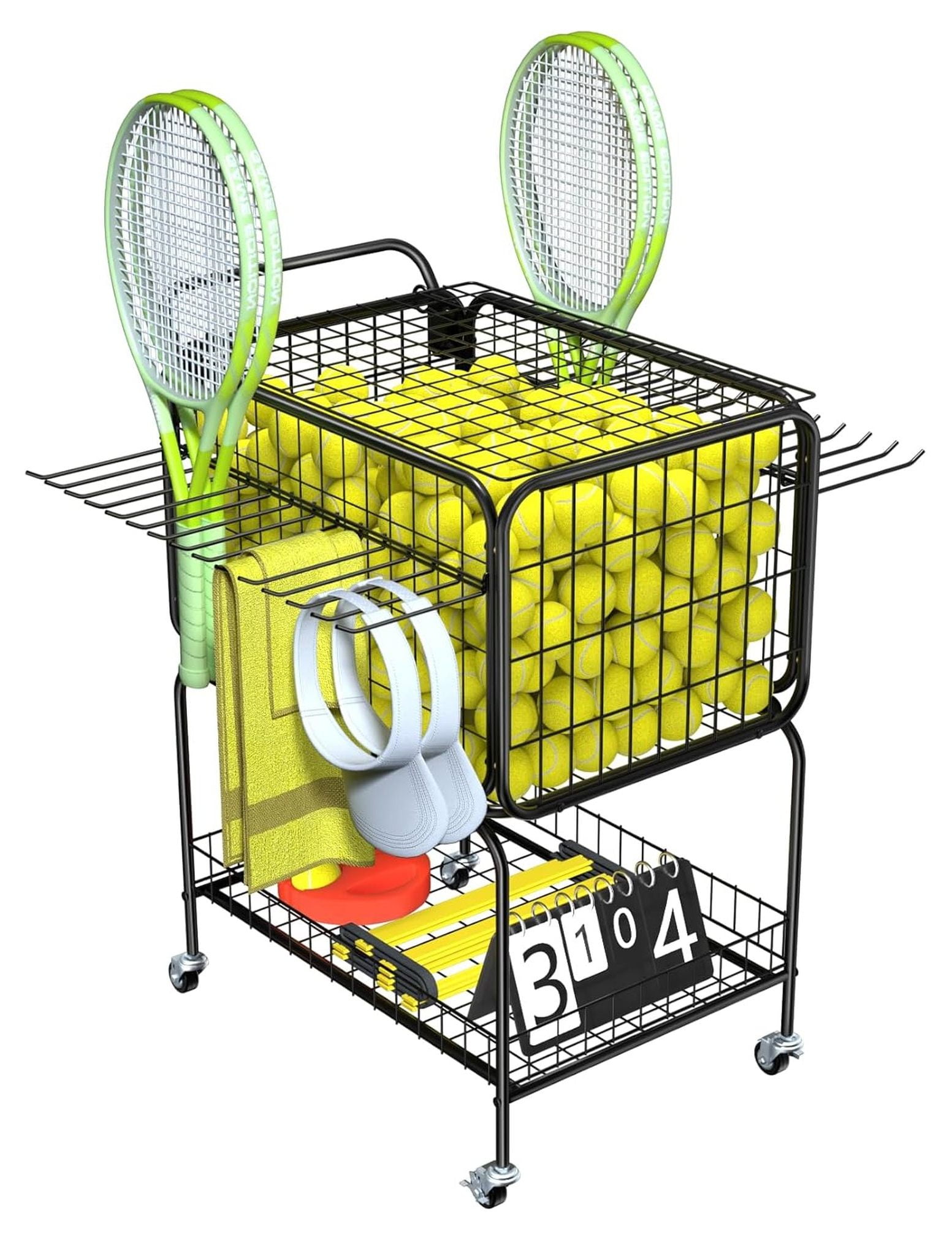 Tennis Cart for 350 , Trolley Cart with Wheels Laundry Basket, Extra ...