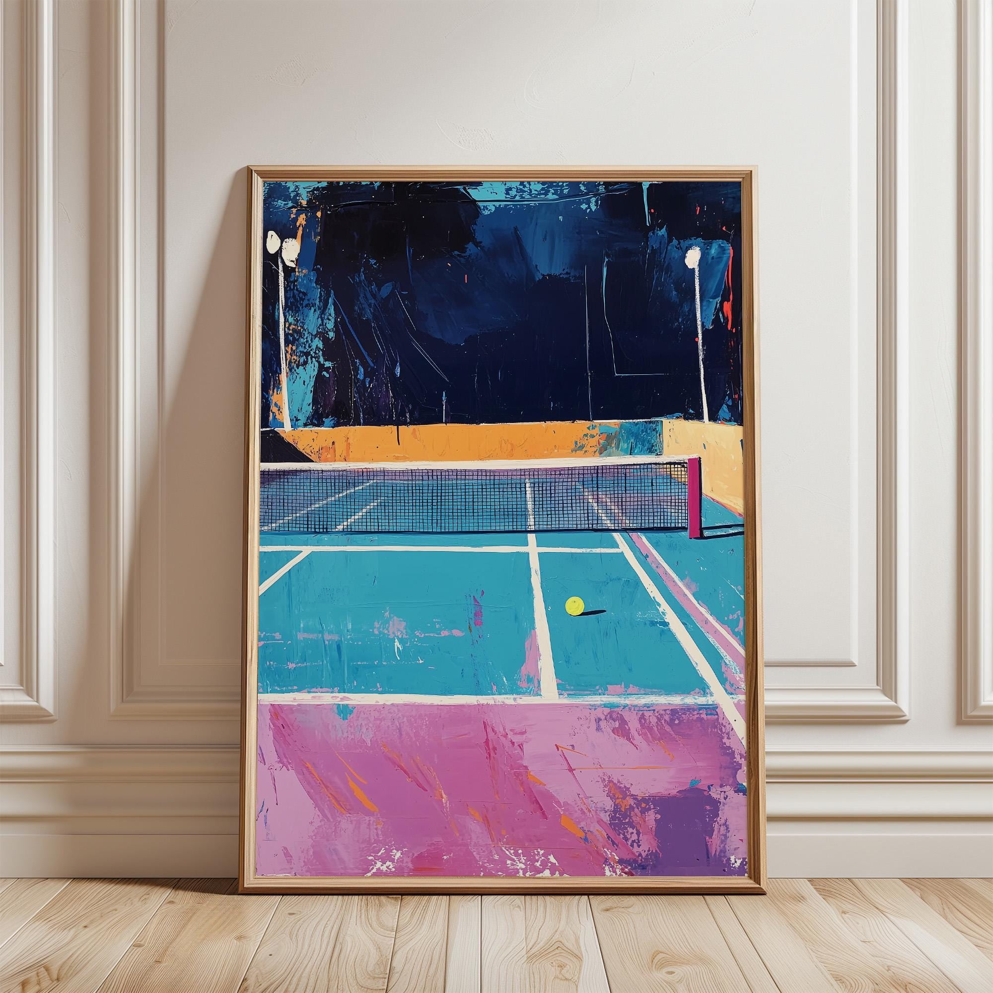 Tennis Court Art Print • Abstract Minimalist Athletic Sports Poster ...