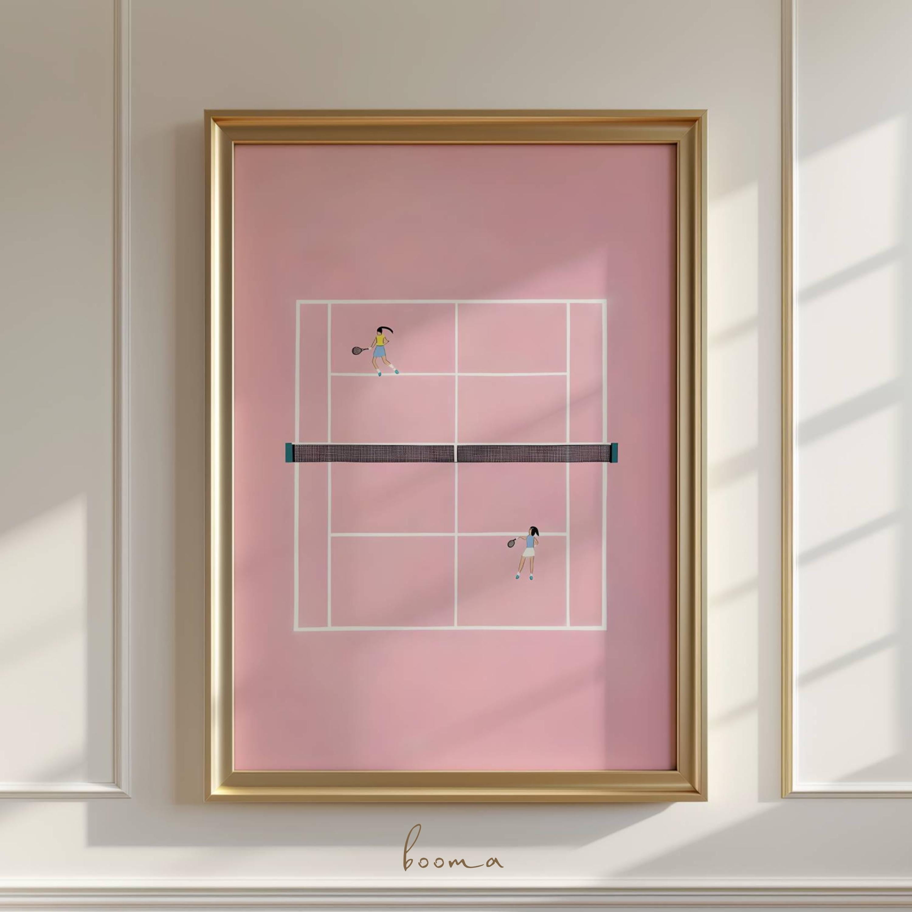 Tennis Court Art Print: Preppy Sports Poster UNFRAMED Poster, Wall Art ...