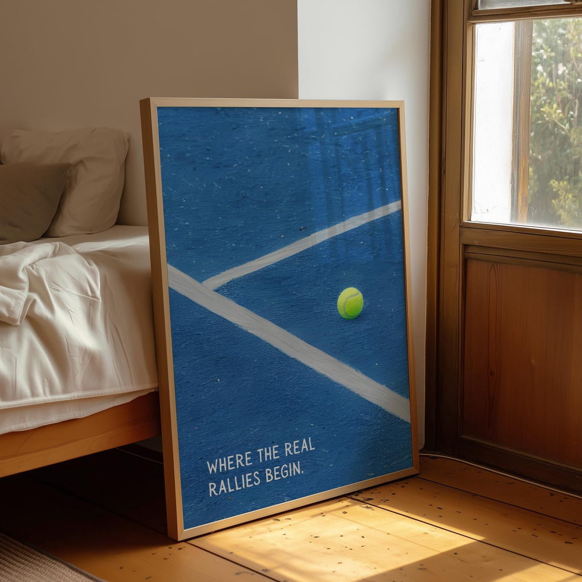 Tennis Court Art Print, Sporty Blue Wall Decor Home Decor #250 ...