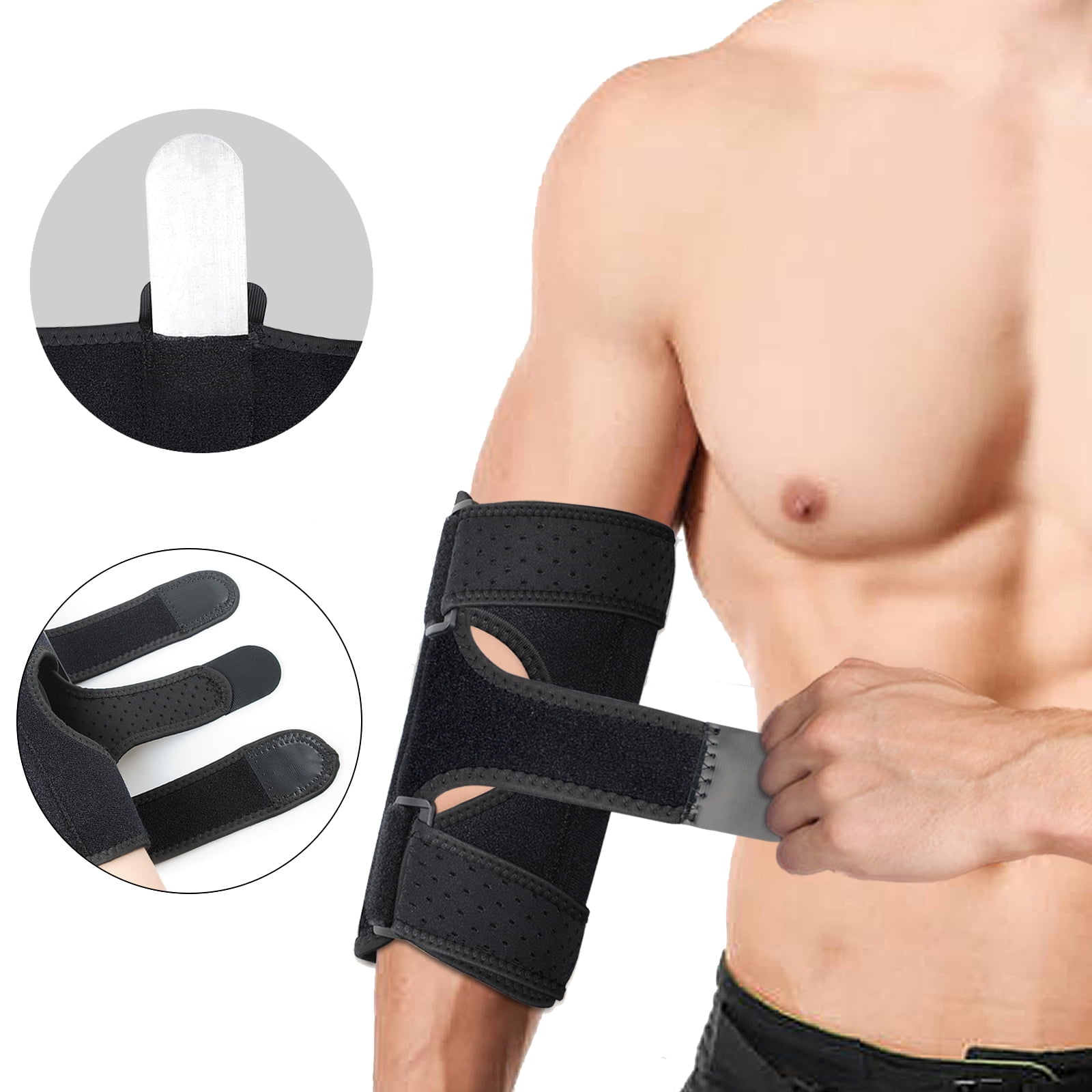 Adjustable Tennis Elbow Brace with 2 Metal Splints for Men & Women ...