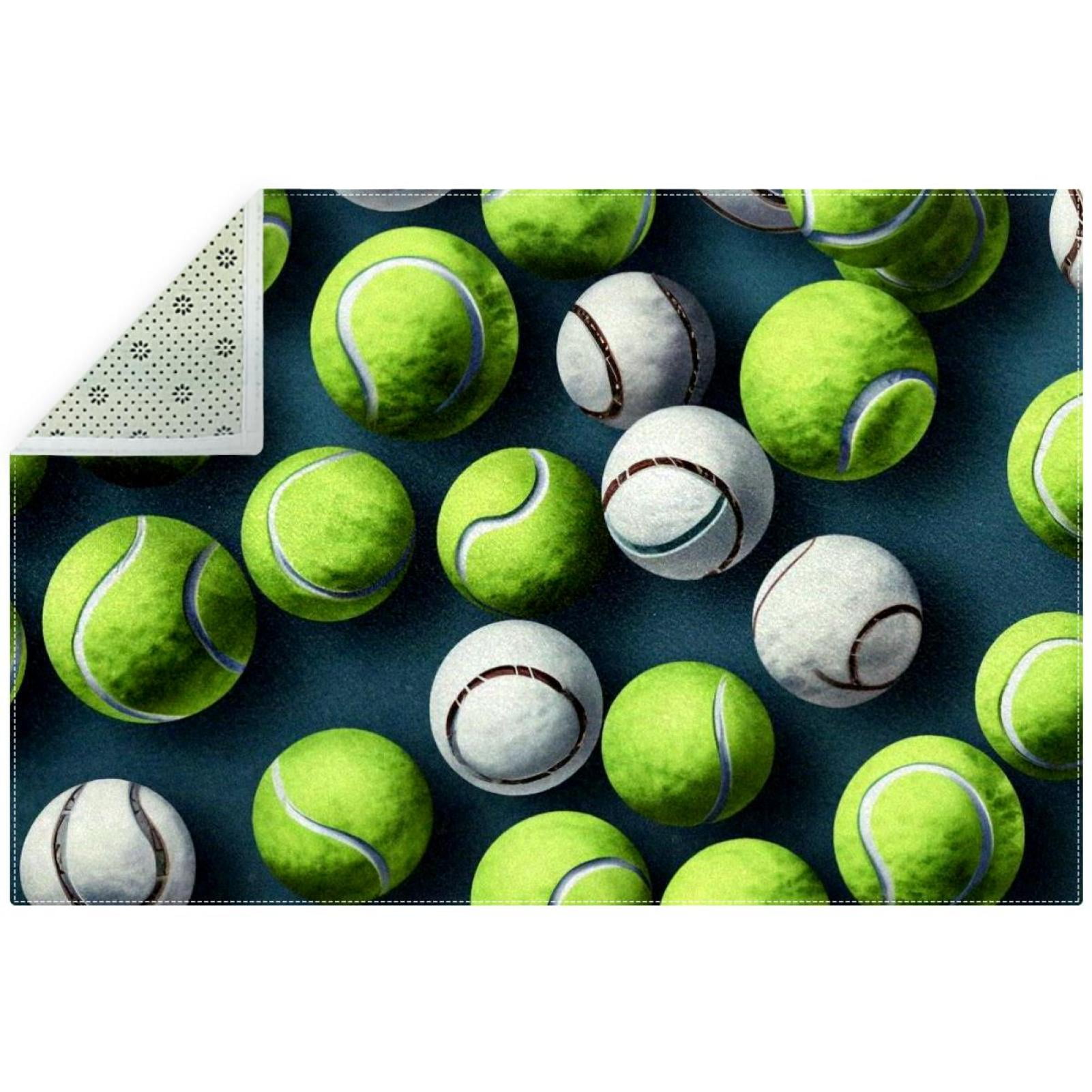 Tennis Elegant Gray Polyester Area Rug with Right-Angle Design for ...