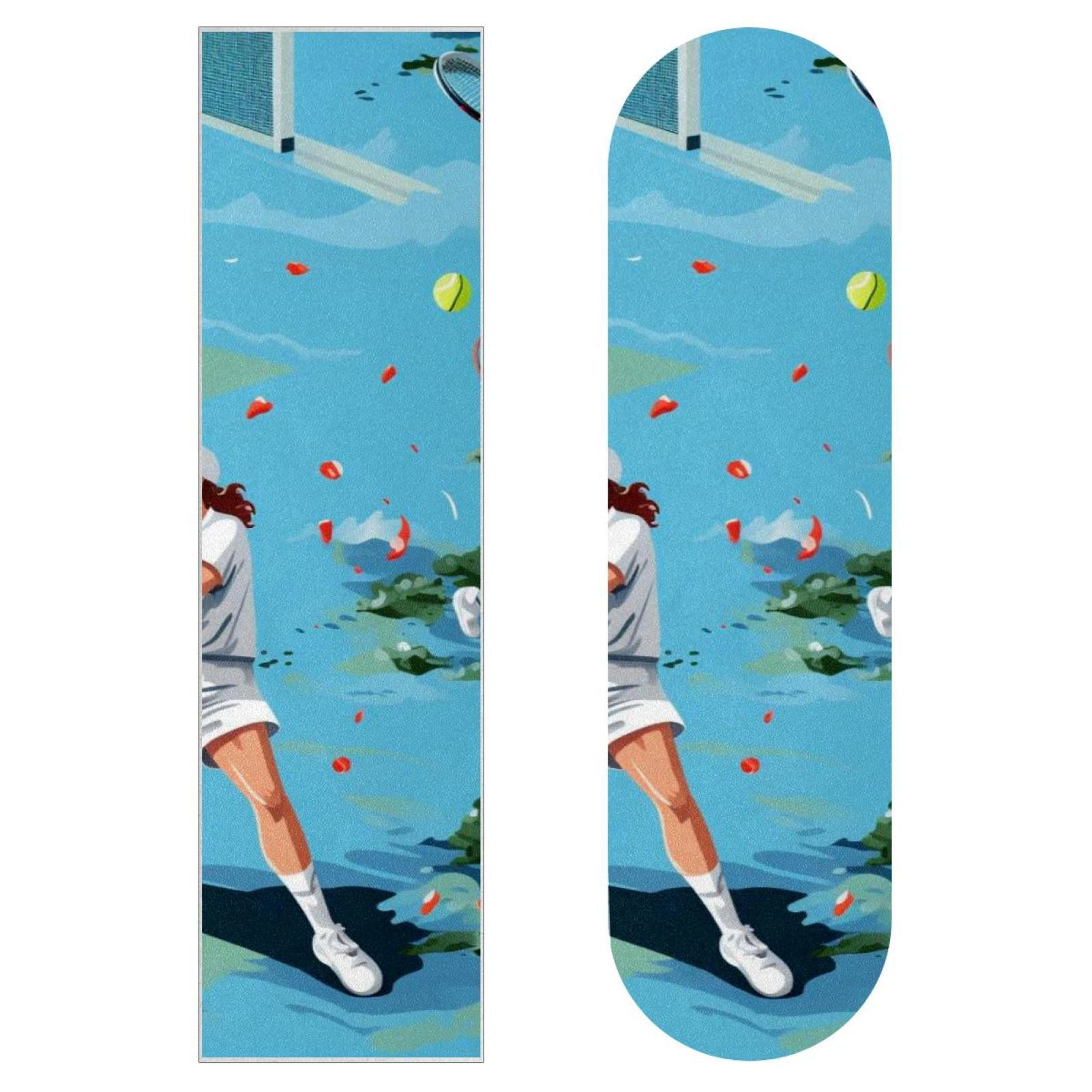 Tennis Emery Skateboard Grip Tape Stickers (Pack of Two) 8.8x32.6in/22 ...