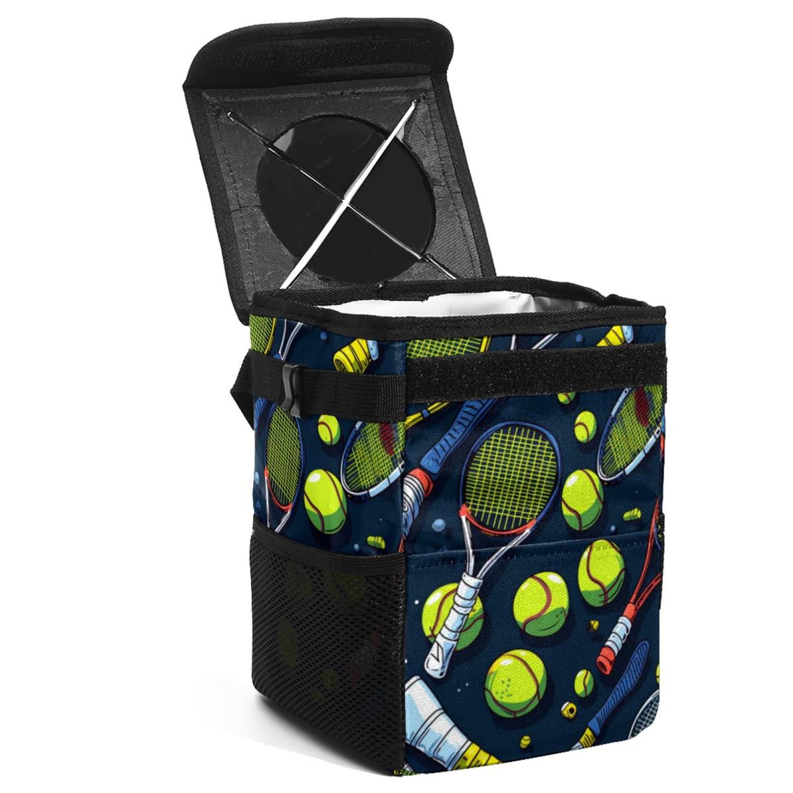 Tennis Foldable Car Garbage Can with Lid, Leak-proof, Hanging Storage ...