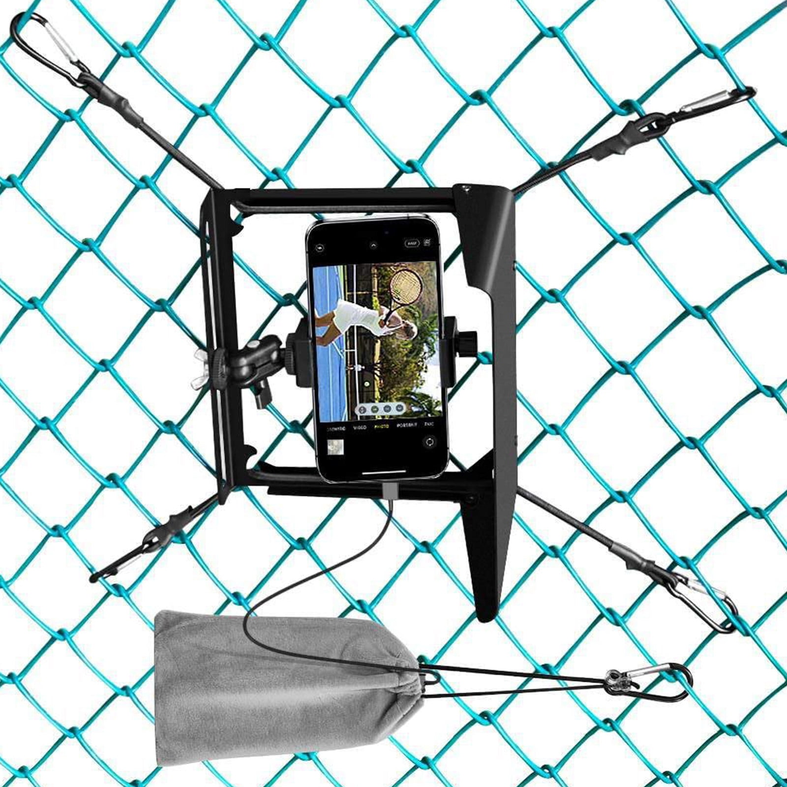Tennis Game Recording Phone Mount Holder on Fence Phones Fence Mount ...