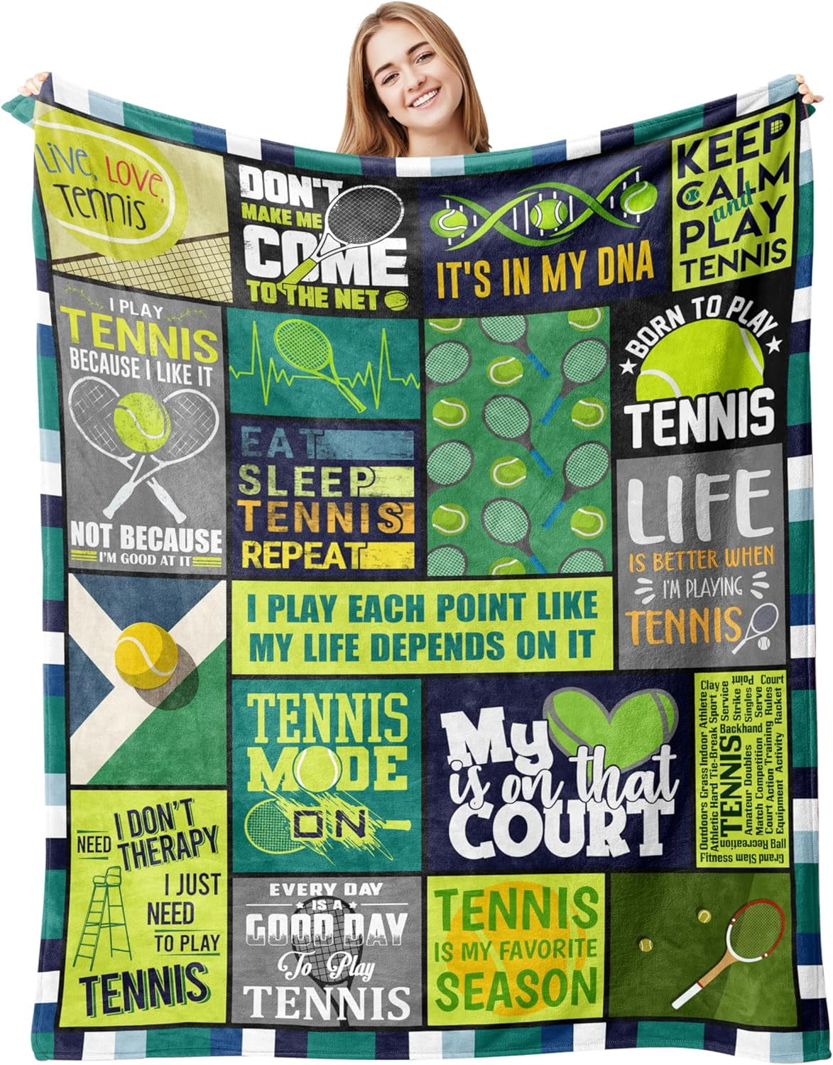 Tennis Gifts Blanket 60‘‘X50‘‘, Tennis Gifts for Men/Women, Tennis ...